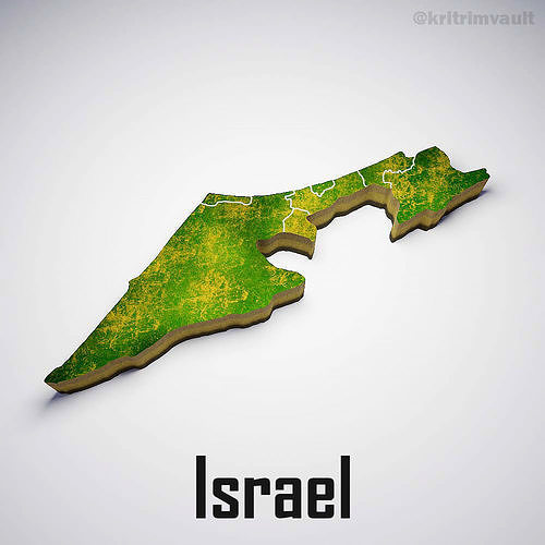 Israel country map 3d model 3D model | CGTrader
