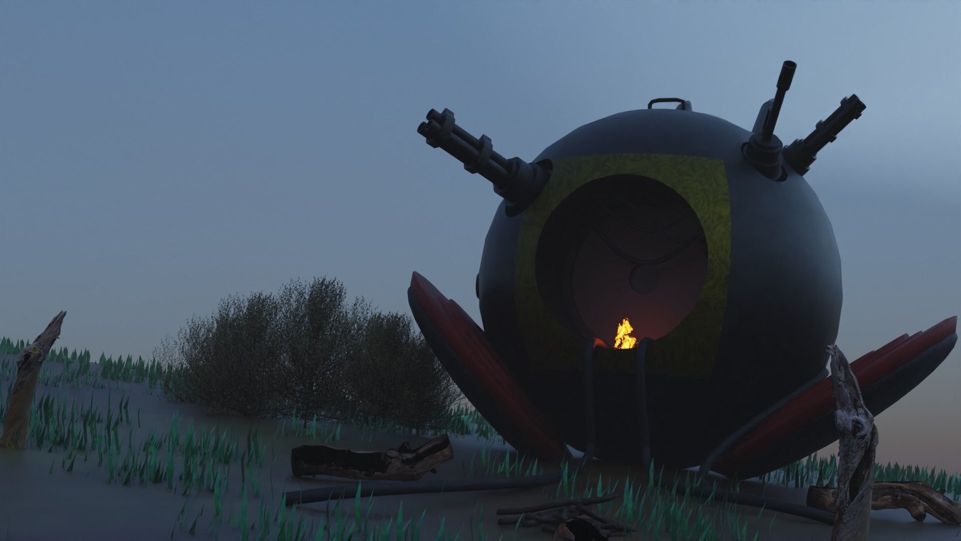 crashed spaceship 3D model | CGTrader