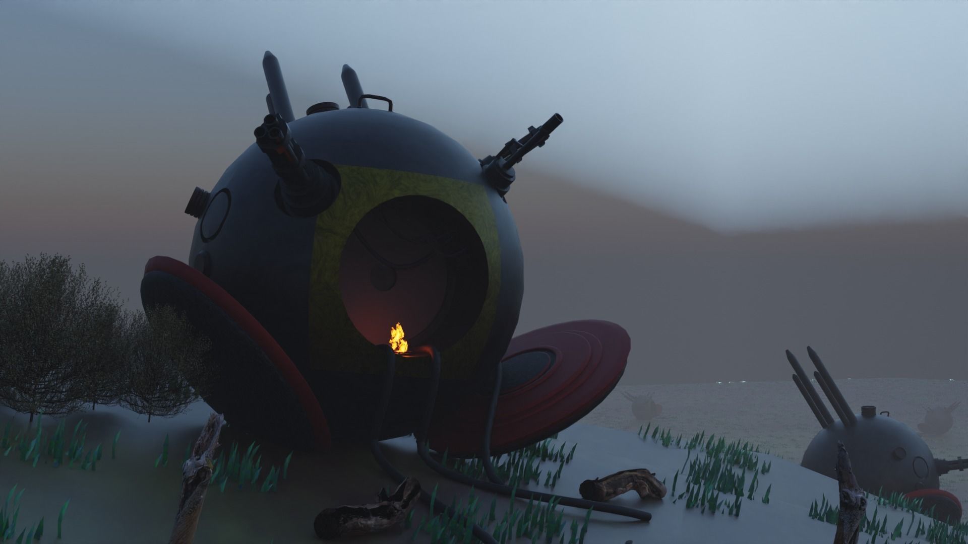 crashed spaceship 3D model | CGTrader