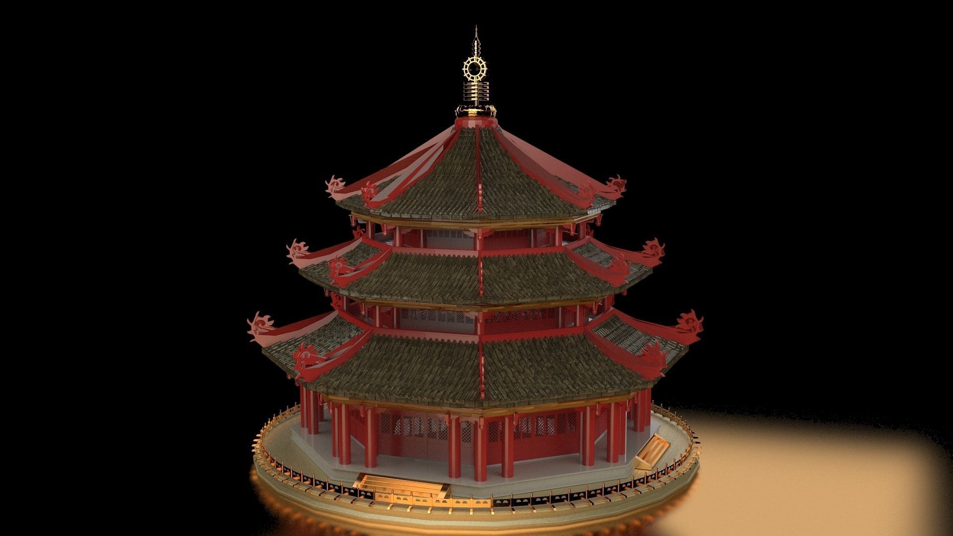 Chinese ancient tower 3D model | CGTrader