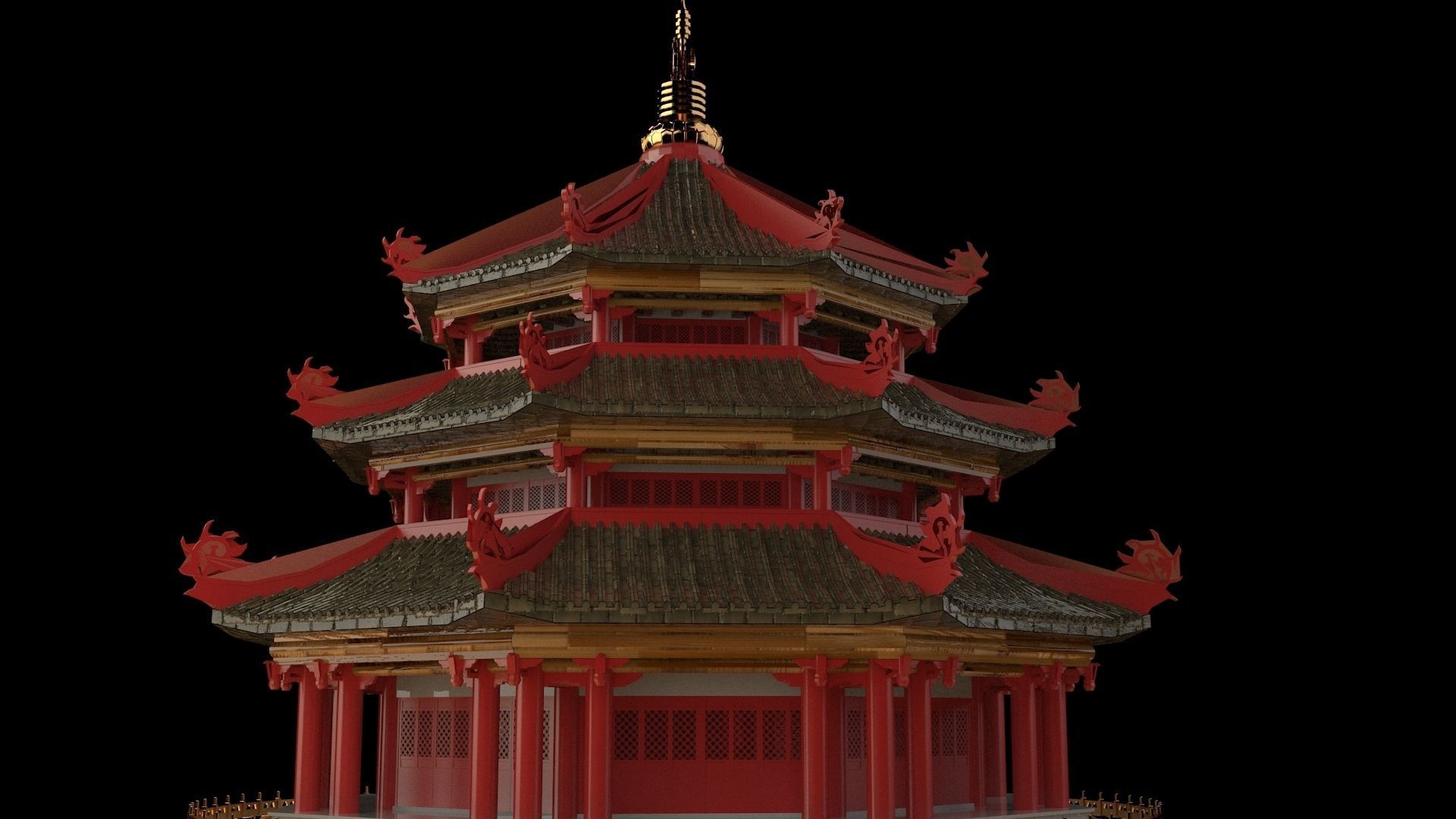 Chinese ancient tower 3D model | CGTrader