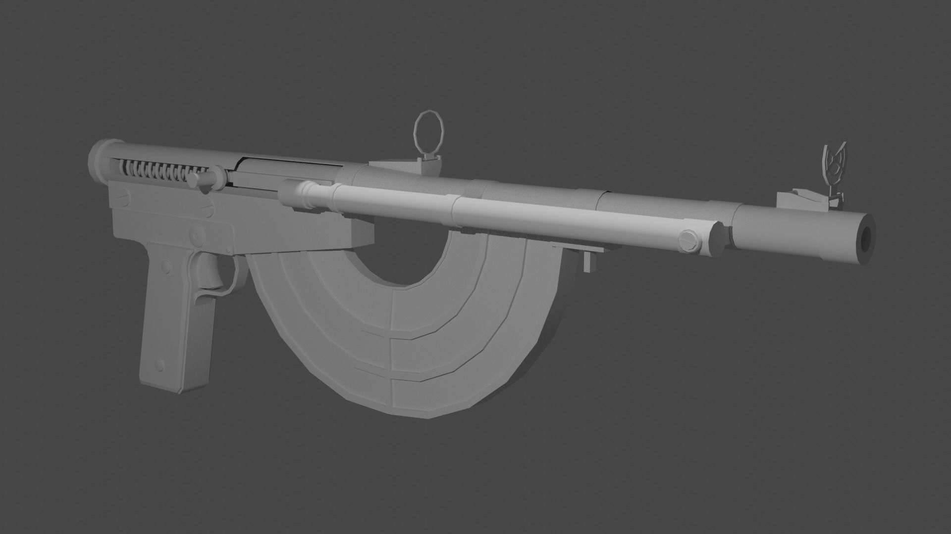 Prototype RSC Ribeyrolles SMG M1919 3D model | CGTrader