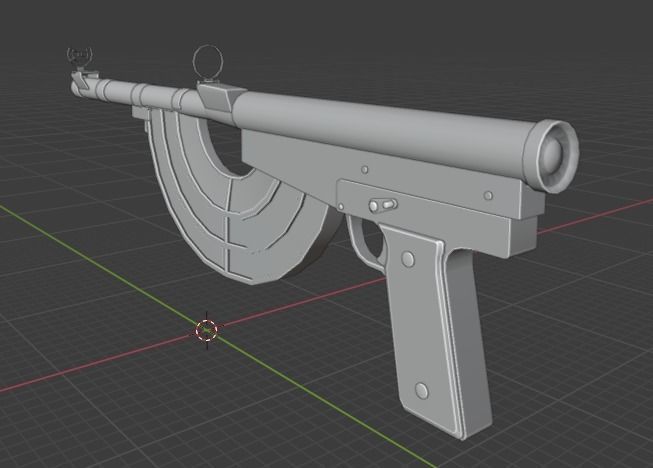 Prototype RSC Ribeyrolles SMG M1919 3D model | CGTrader