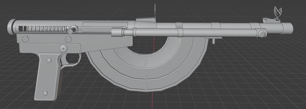 Prototype RSC Ribeyrolles SMG M1919 3D model | CGTrader