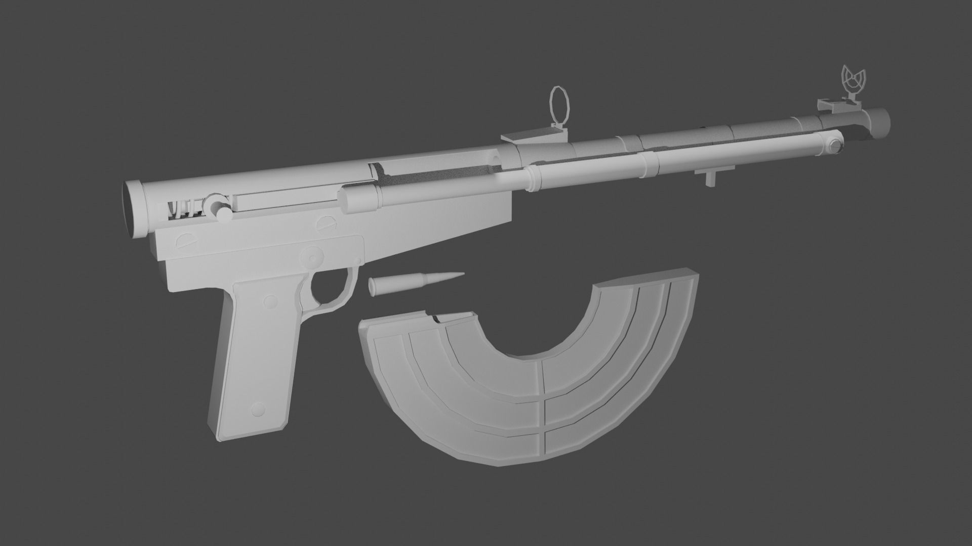 Prototype RSC Ribeyrolles SMG M1919 3D model | CGTrader