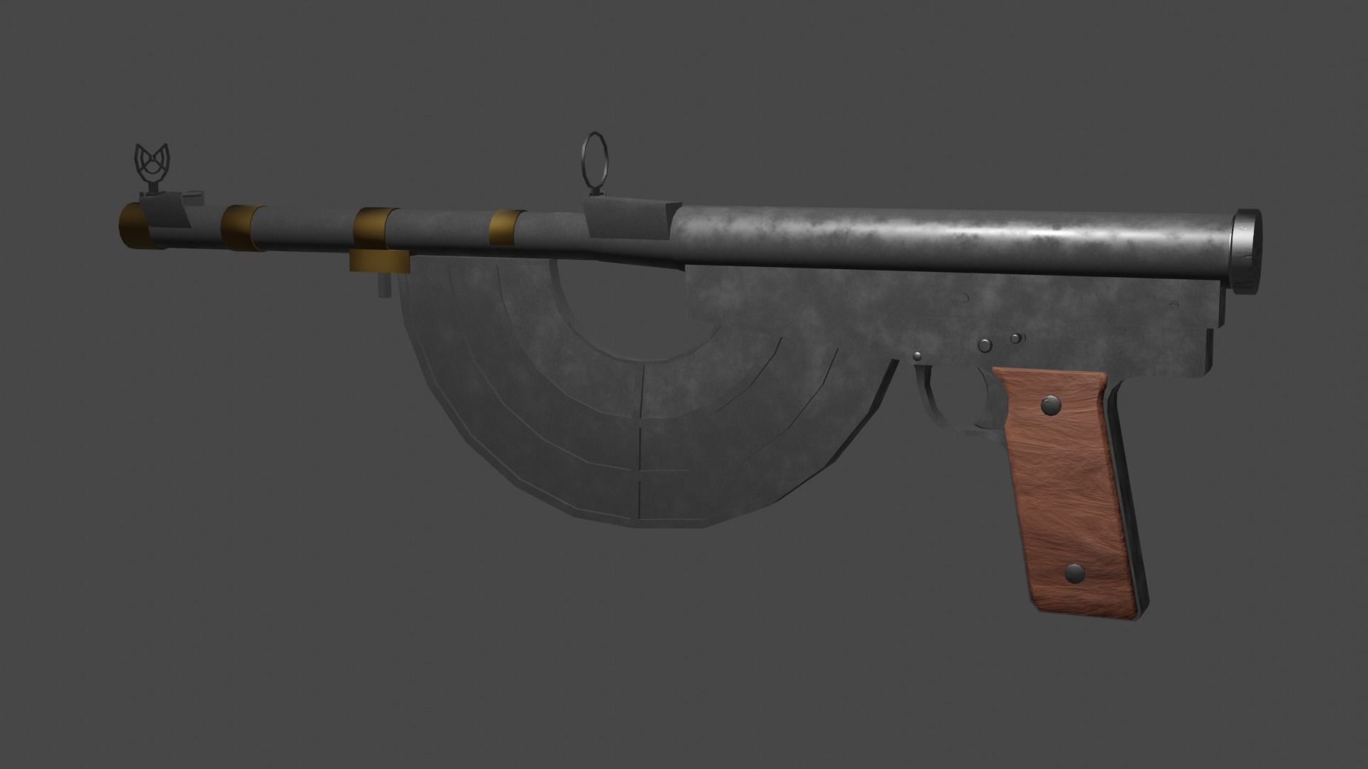 Prototype RSC Ribeyrolles SMG M1919 3D model | CGTrader