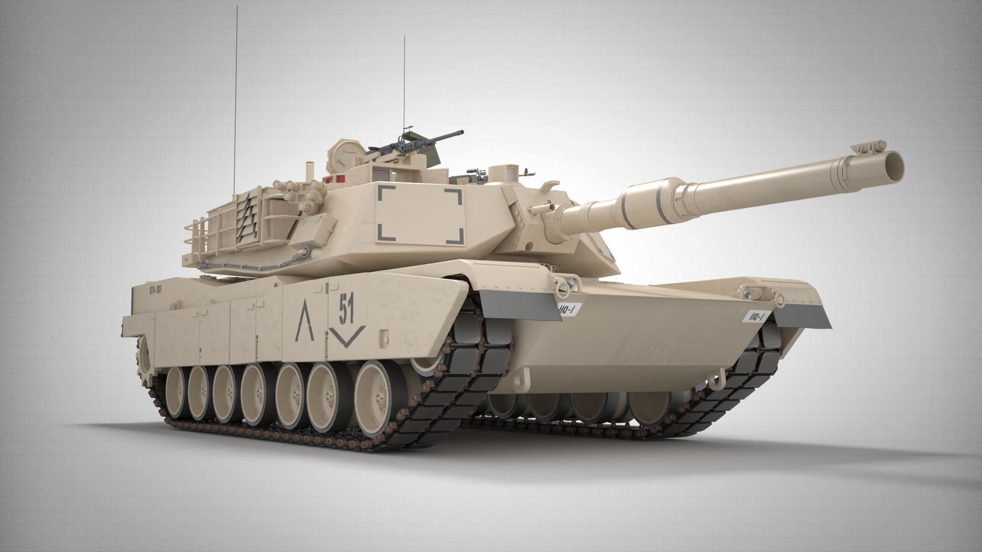 3D model M1A2 Abrams Main Battle Tank VR / AR / low-poly | CGTrader