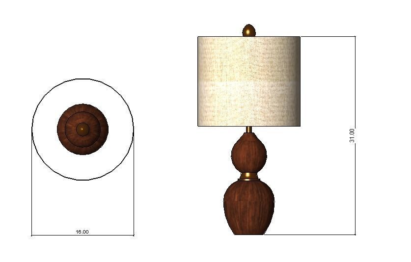 Wood Lamp Revit Family 3D model | CGTrader