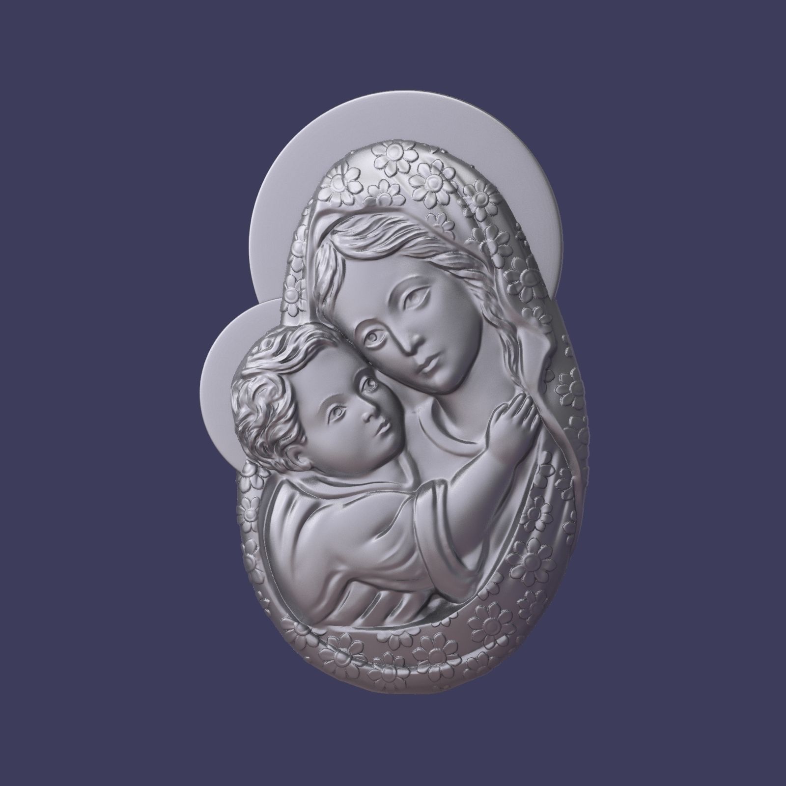 Mary with Baby Jesus 3D model 3D printable | CGTrader