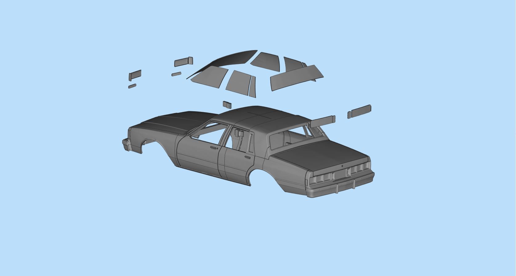 STL printable RC car Chevy Caprice Brougham LS 3D model 3D printable ...