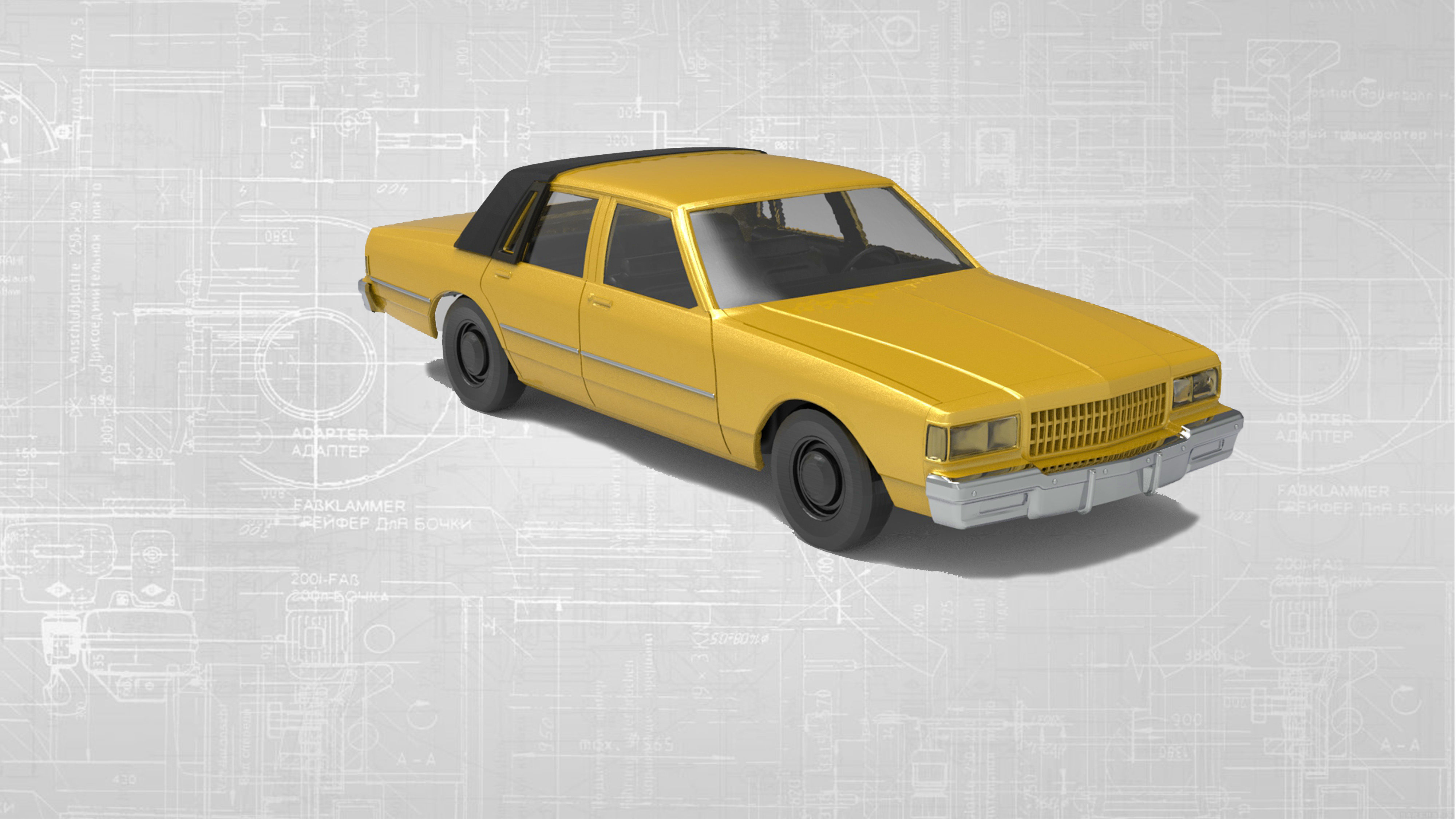 STL printable RC car Chevy Caprice Brougham LS 3D model 3D printable ...