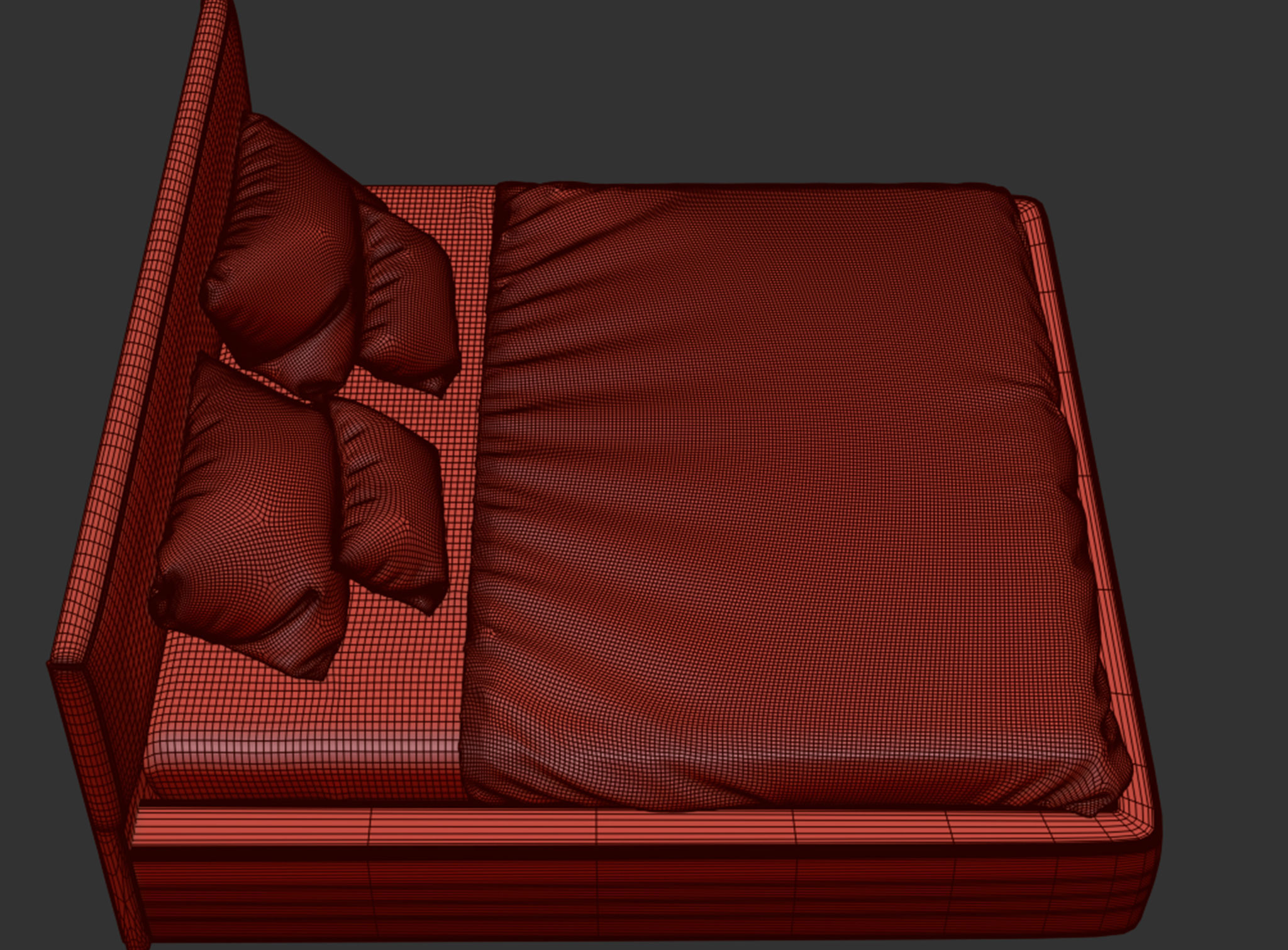 Double bed free 3D model | CGTrader