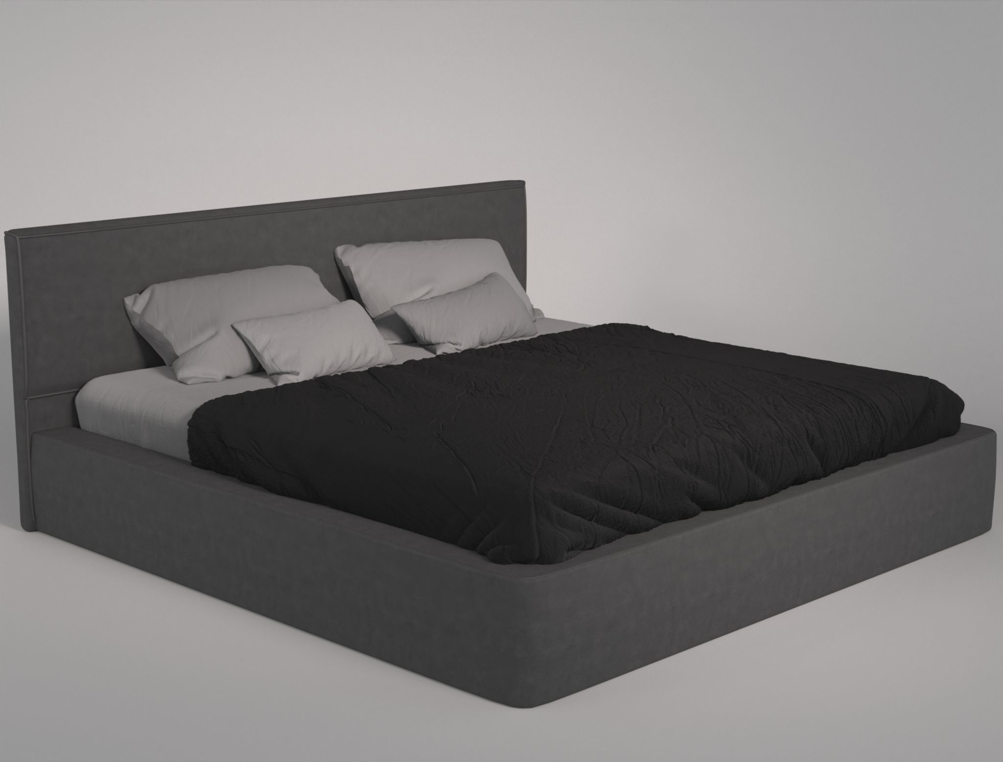 Double bed free 3D model | CGTrader