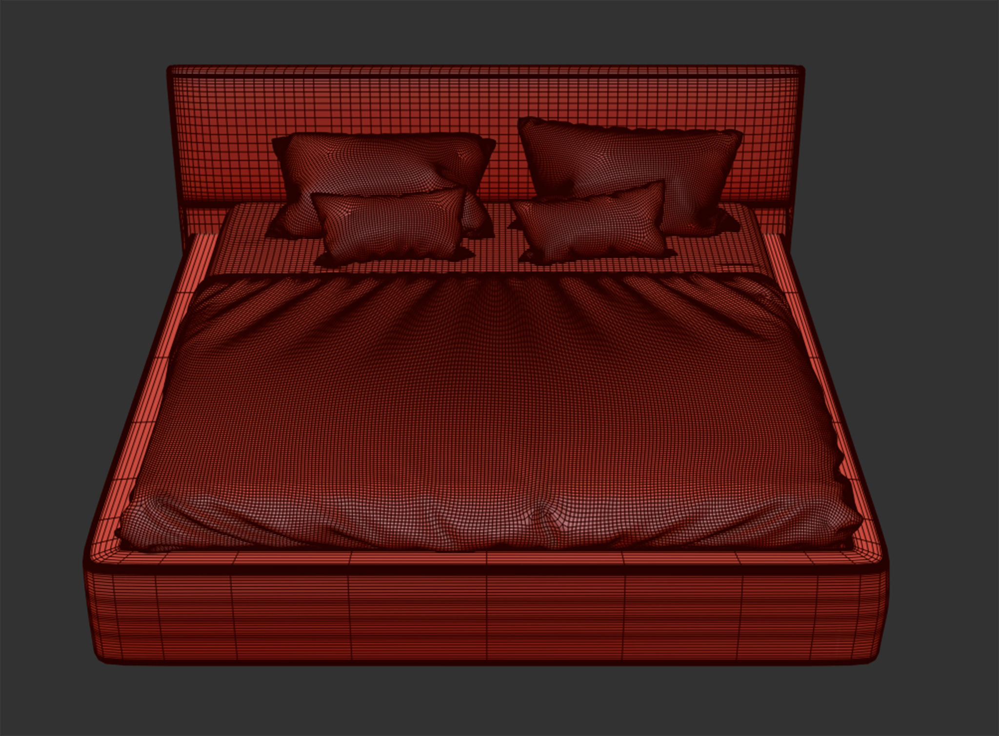 Double bed free 3D model | CGTrader