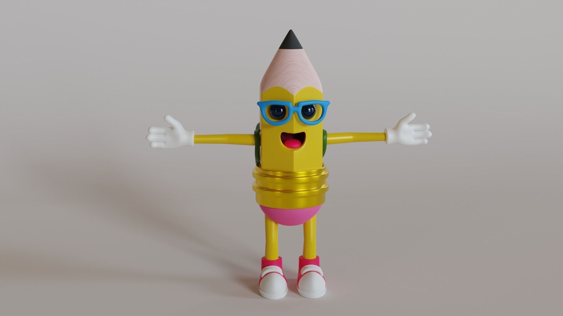 3D model Pencil Character For animation VR / AR / low-poly | CGTrader