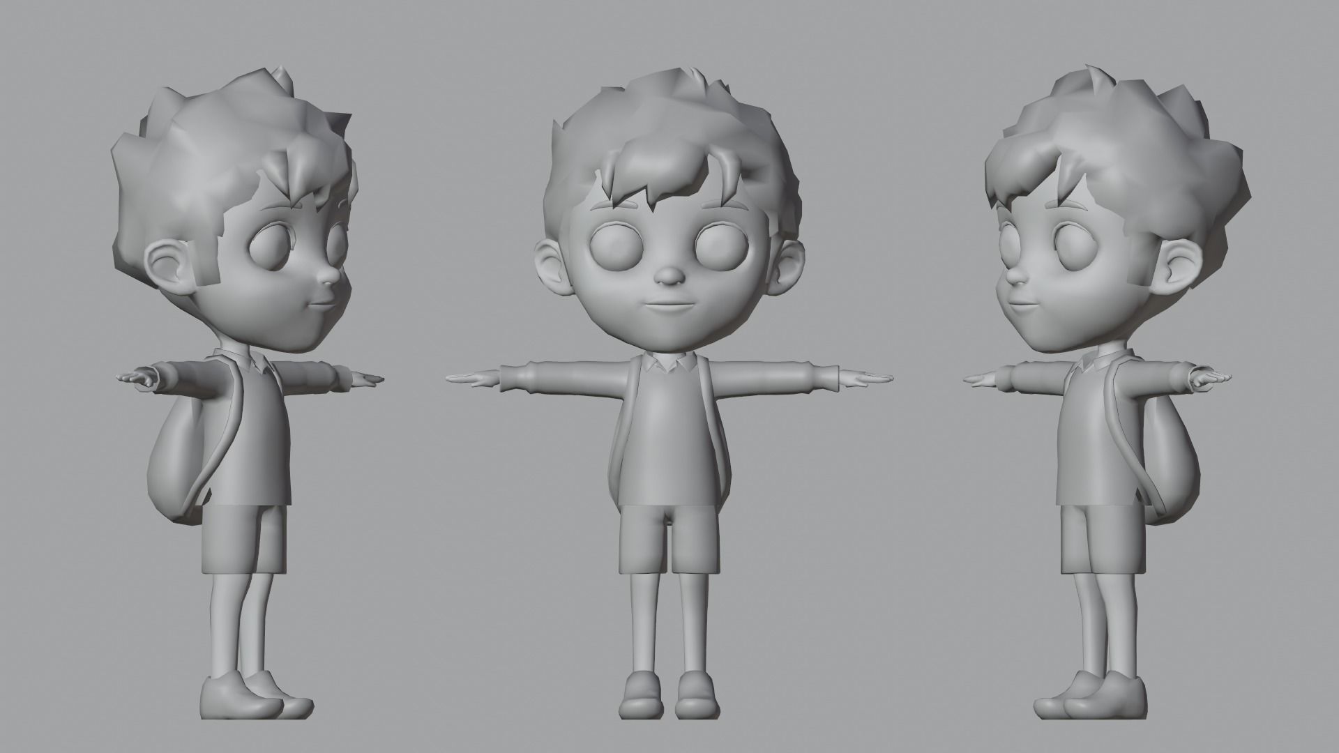 3D model Cartoon Character School Kid 2 VR / AR / low-poly | CGTrader