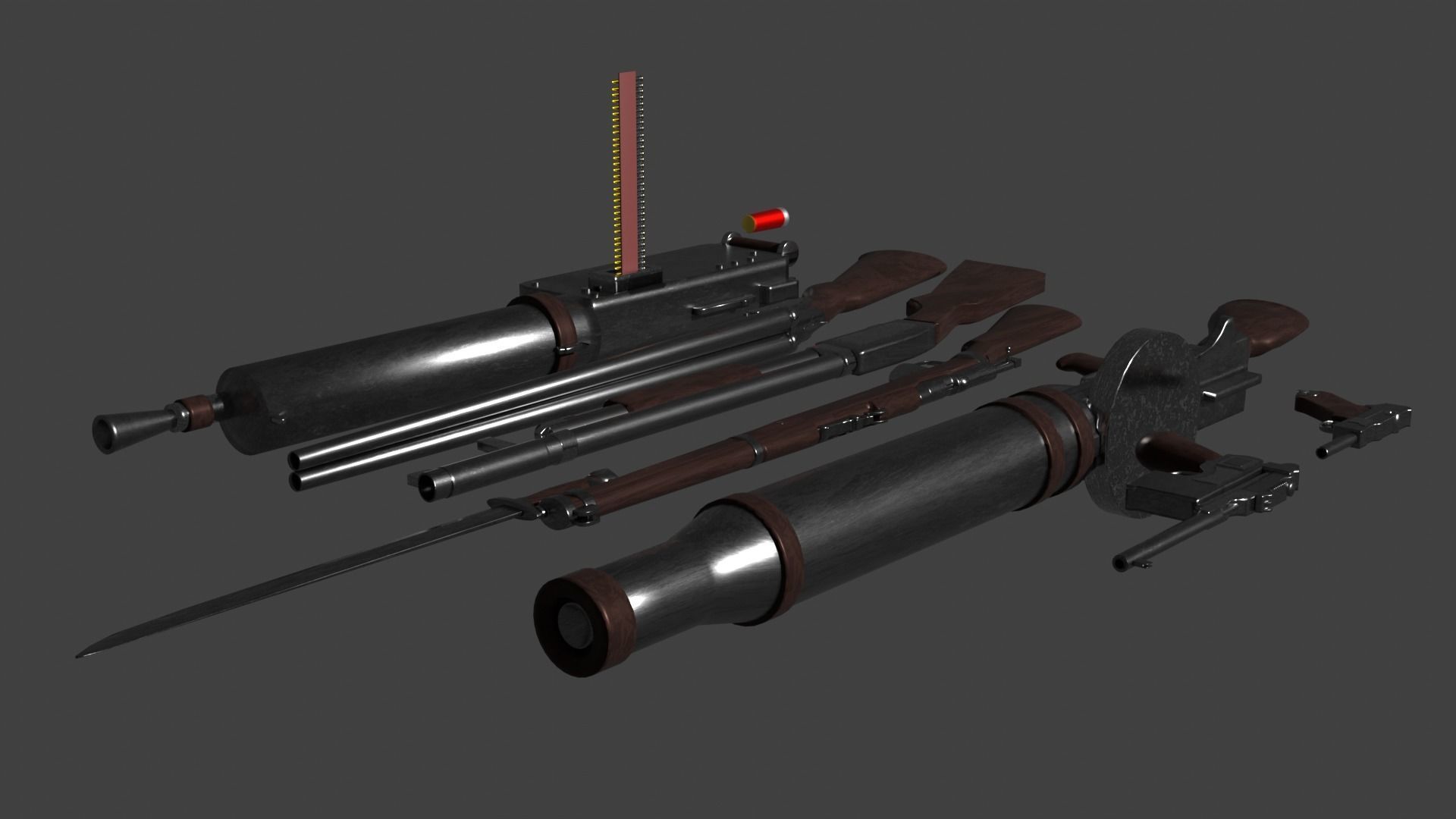 3D model WW1 Gun Pack VR / AR / low-poly | CGTrader
