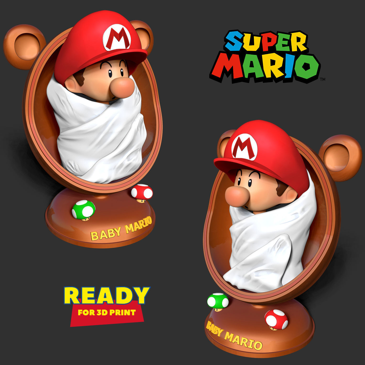 Baby Mario 3D model 3D printable | CGTrader