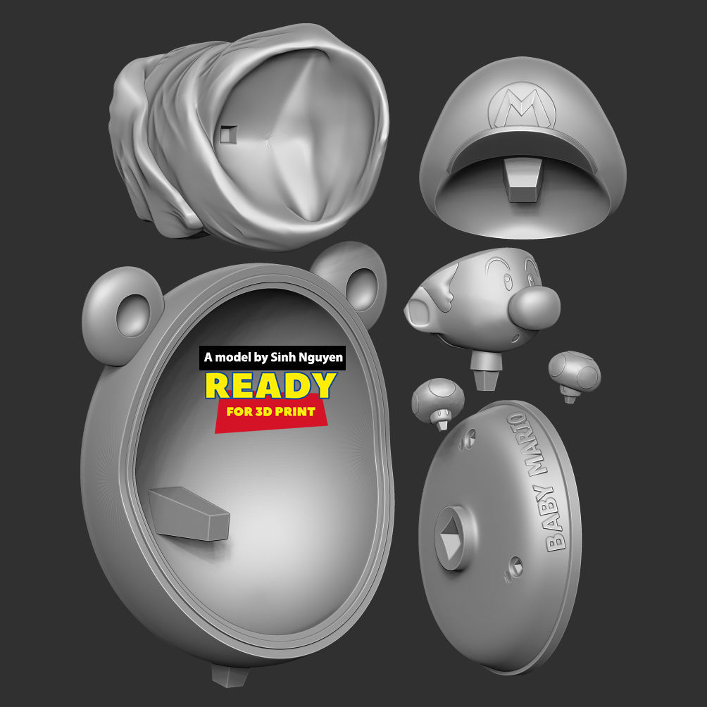 Baby Mario 3D model 3D printable | CGTrader