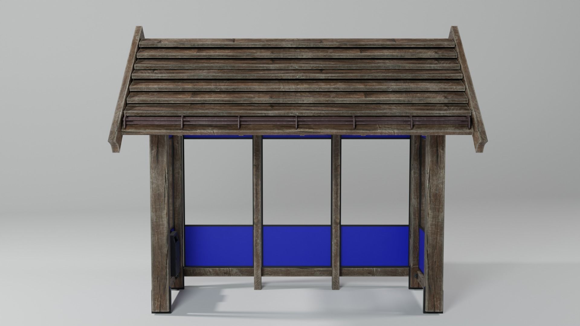 3D model Wooden bus stop VR / AR / low-poly | CGTrader