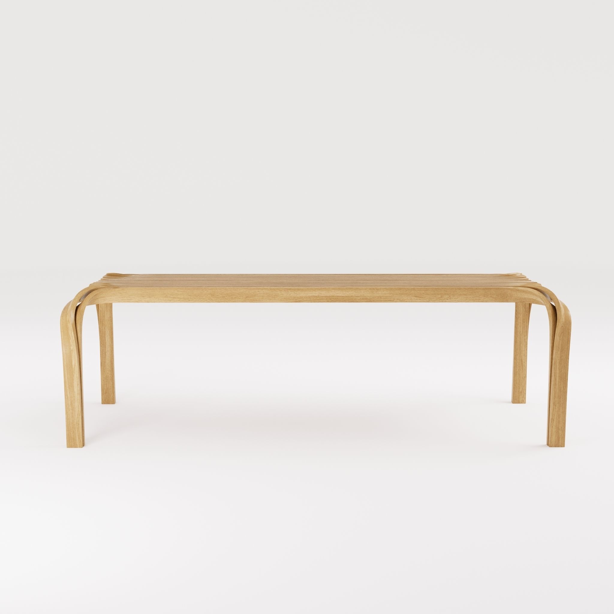 Custom Steam Curved Bench 3D model | CGTrader