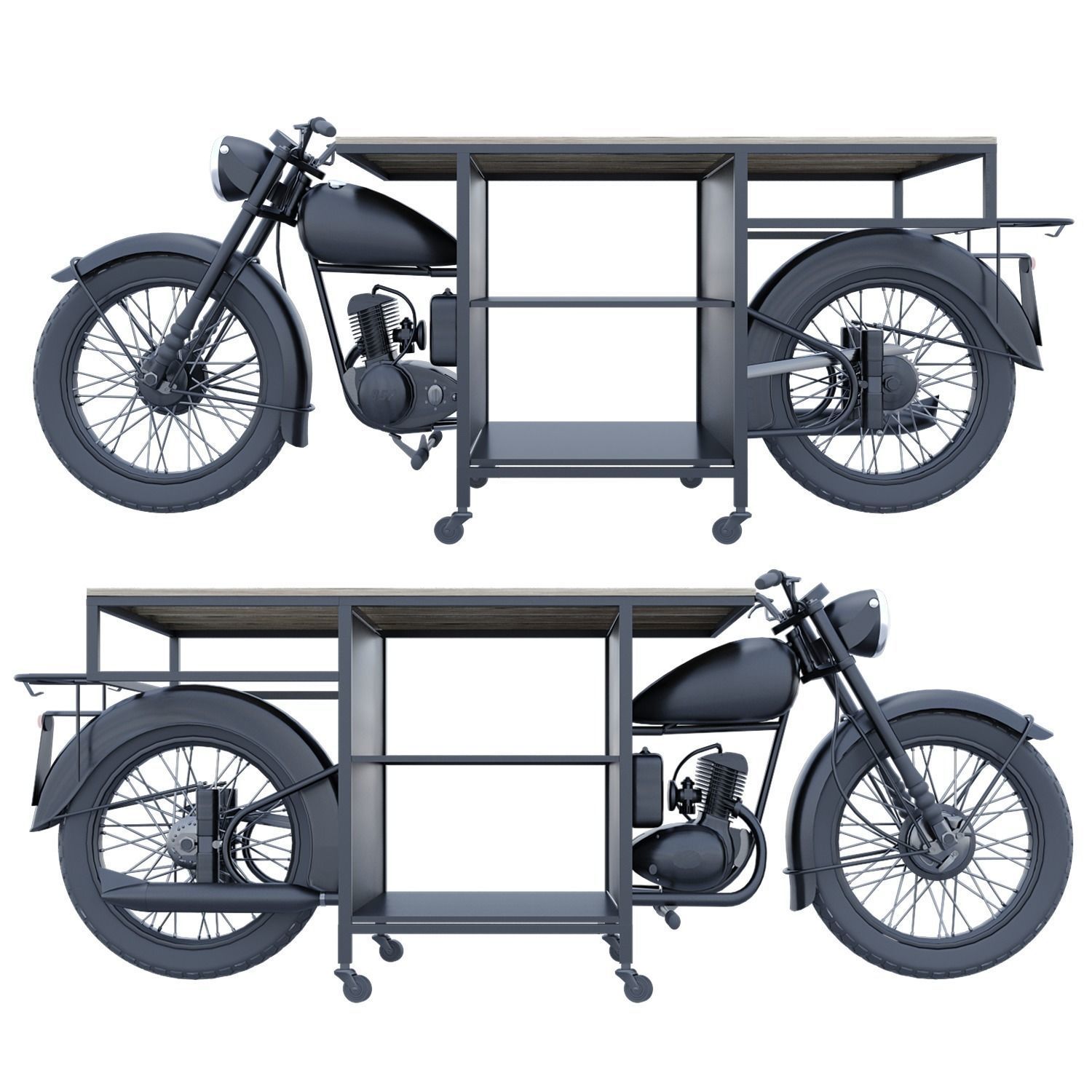Console-Motorcycle motorcycle coffee table 3D model | CGTrader