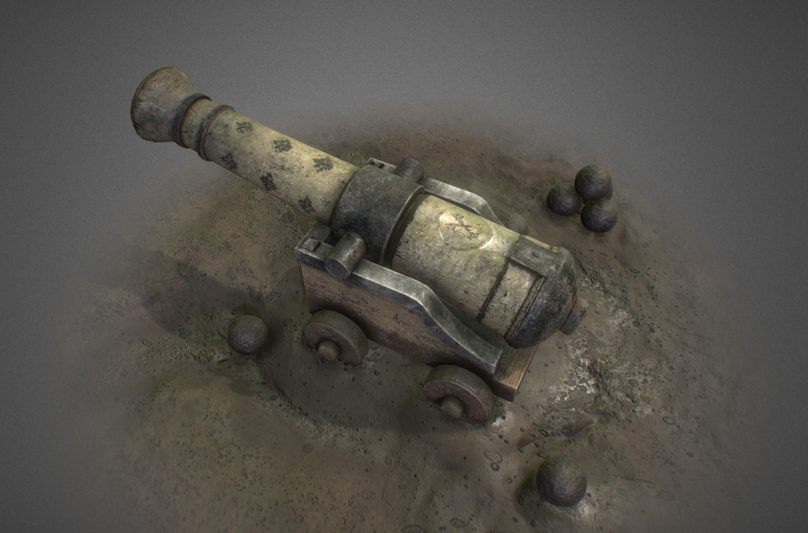 3D model Gunpowder Artillery Cannon VR / AR / low-poly | CGTrader