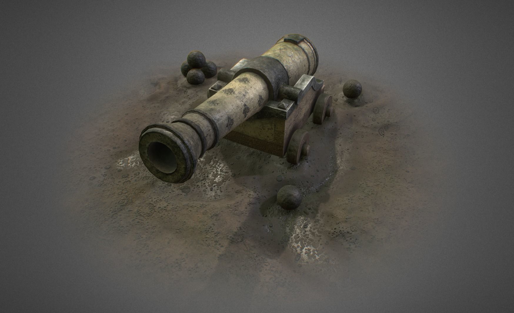 3D model Gunpowder Artillery Cannon VR / AR / low-poly | CGTrader