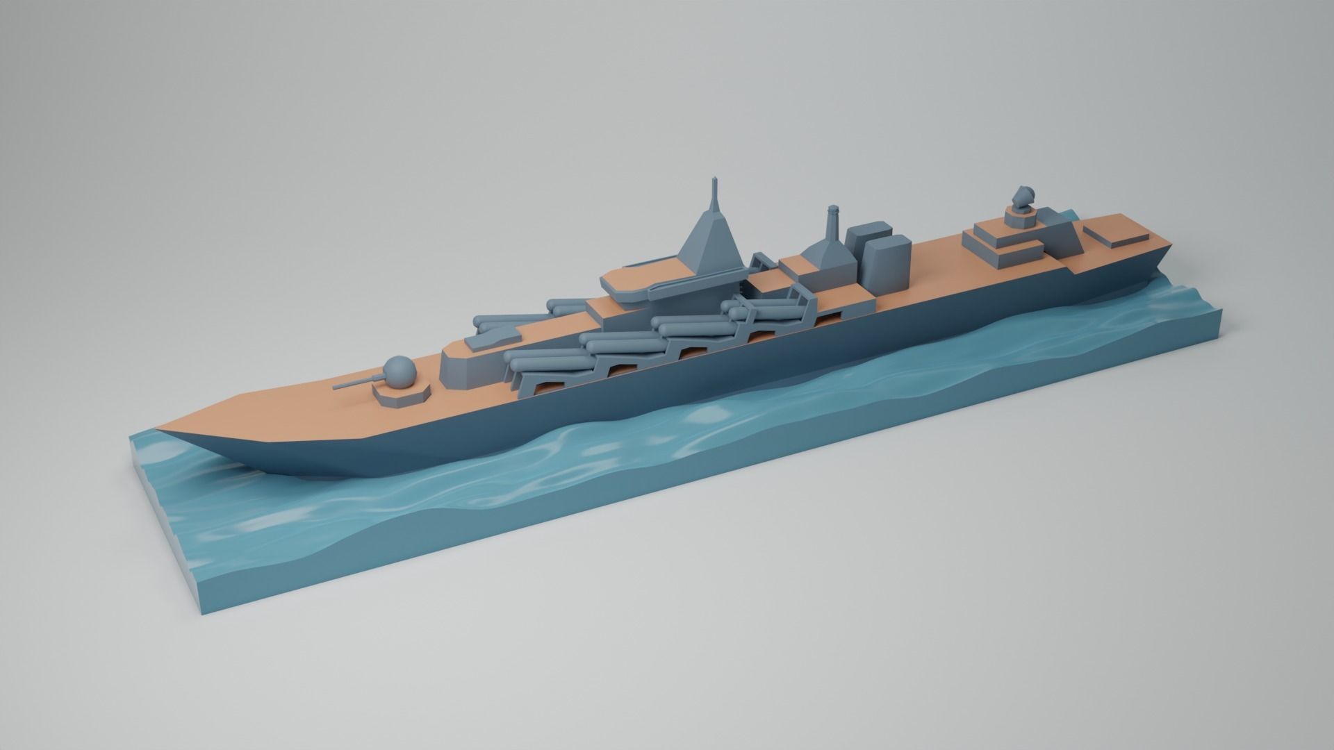 Navy Cruiser Moskva Slava 3D model 3D printable | CGTrader