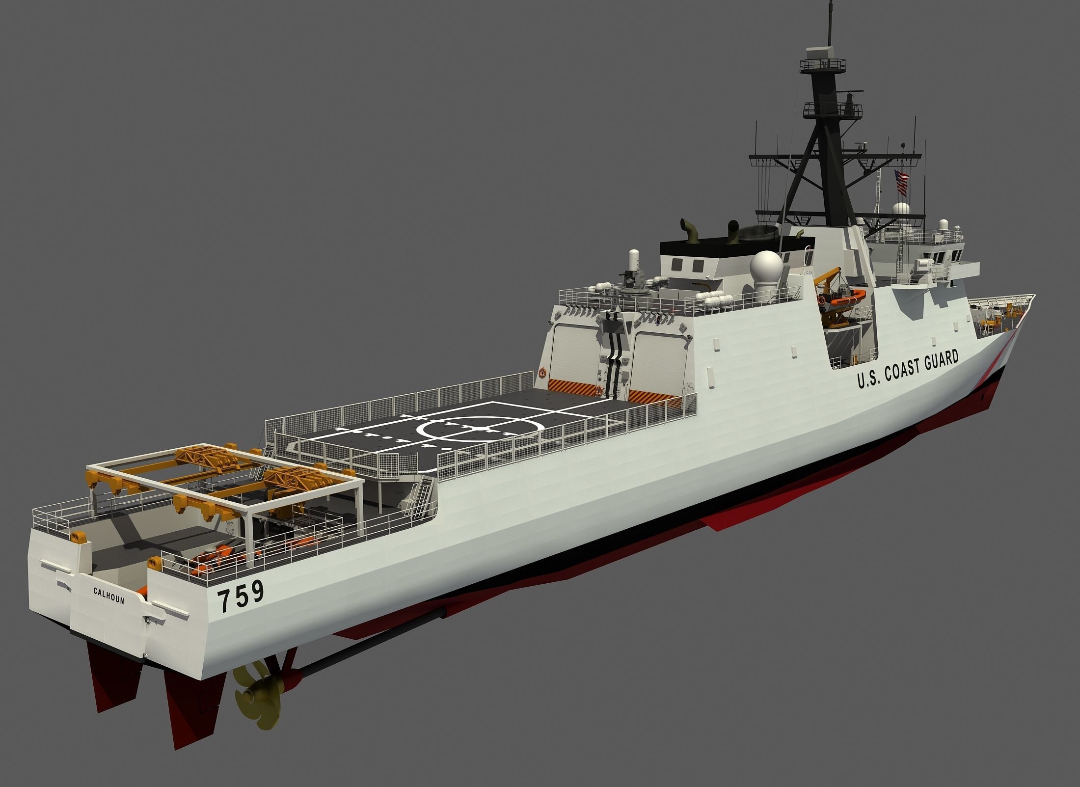 USCGC CALHOUN - LEGEND CLASS US CUTTER-COAST GUARD 3D model | CGTrader