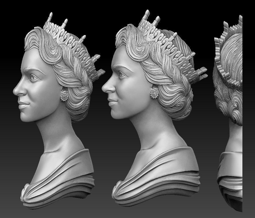 Elizabeth II Reliefs 3D model 3D printable | CGTrader