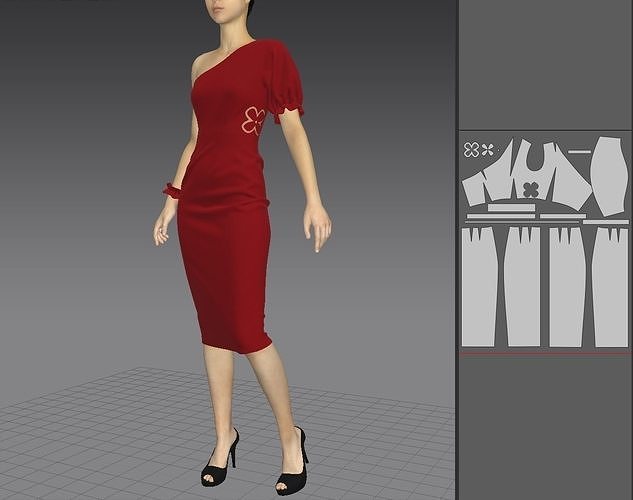 dress-Marvelous Designer 3D model | CGTrader