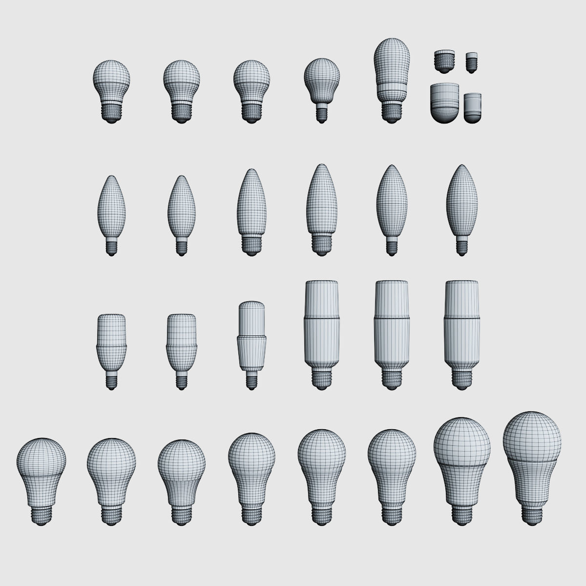 LED Bulb Lamps Set Avid Lighting free 3D model | CGTrader