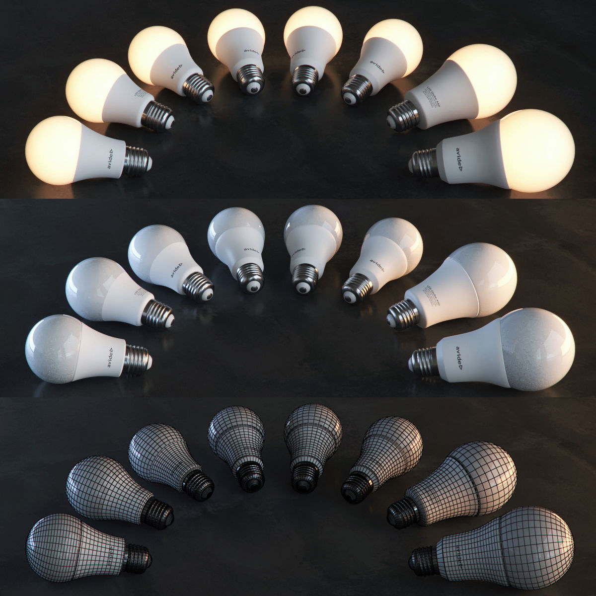 LED Bulb Lamps Set Avid Lighting free 3D model | CGTrader
