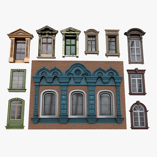 3D model Classic Cartoon style of PBR Modular Windows Collection 1 VR ...