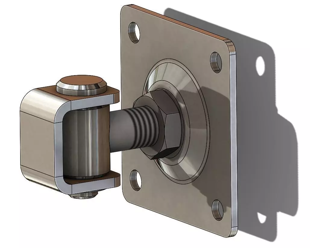 Adjustable hinge with fixing plate M16 3D model | CGTrader