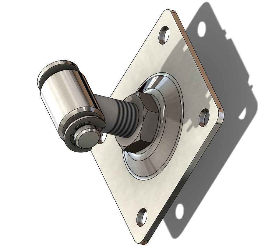 Adjustable hinge with fixing plate M16 3D model | CGTrader