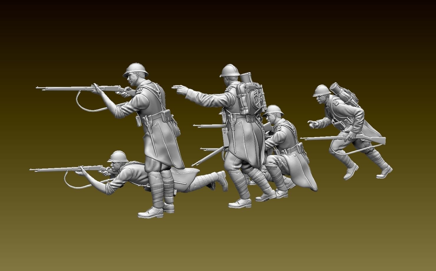 French soldier ww1 3D model 3D printable | CGTrader