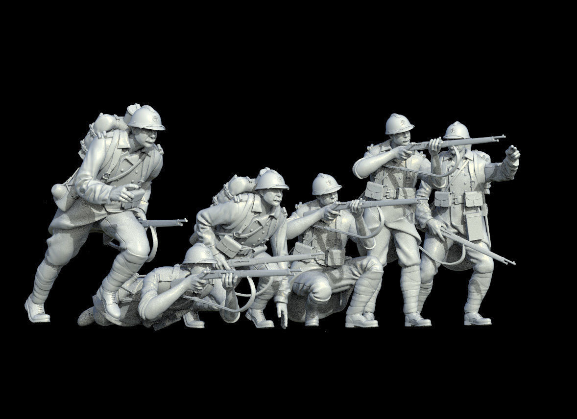 French soldier ww1 3D model 3D printable | CGTrader