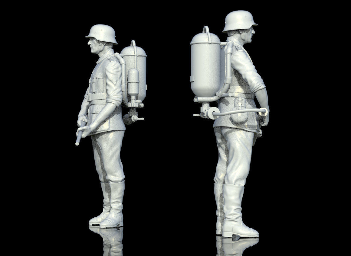 german flamethrower 3D model 3D printable | CGTrader