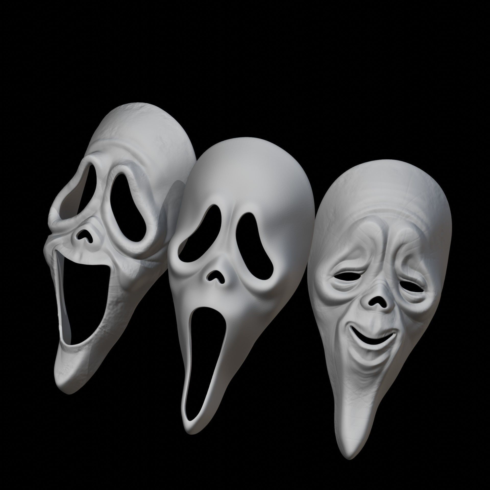 Scream and Scarry Movie Ghost Face Mask Replica Printable STL 3D model ...