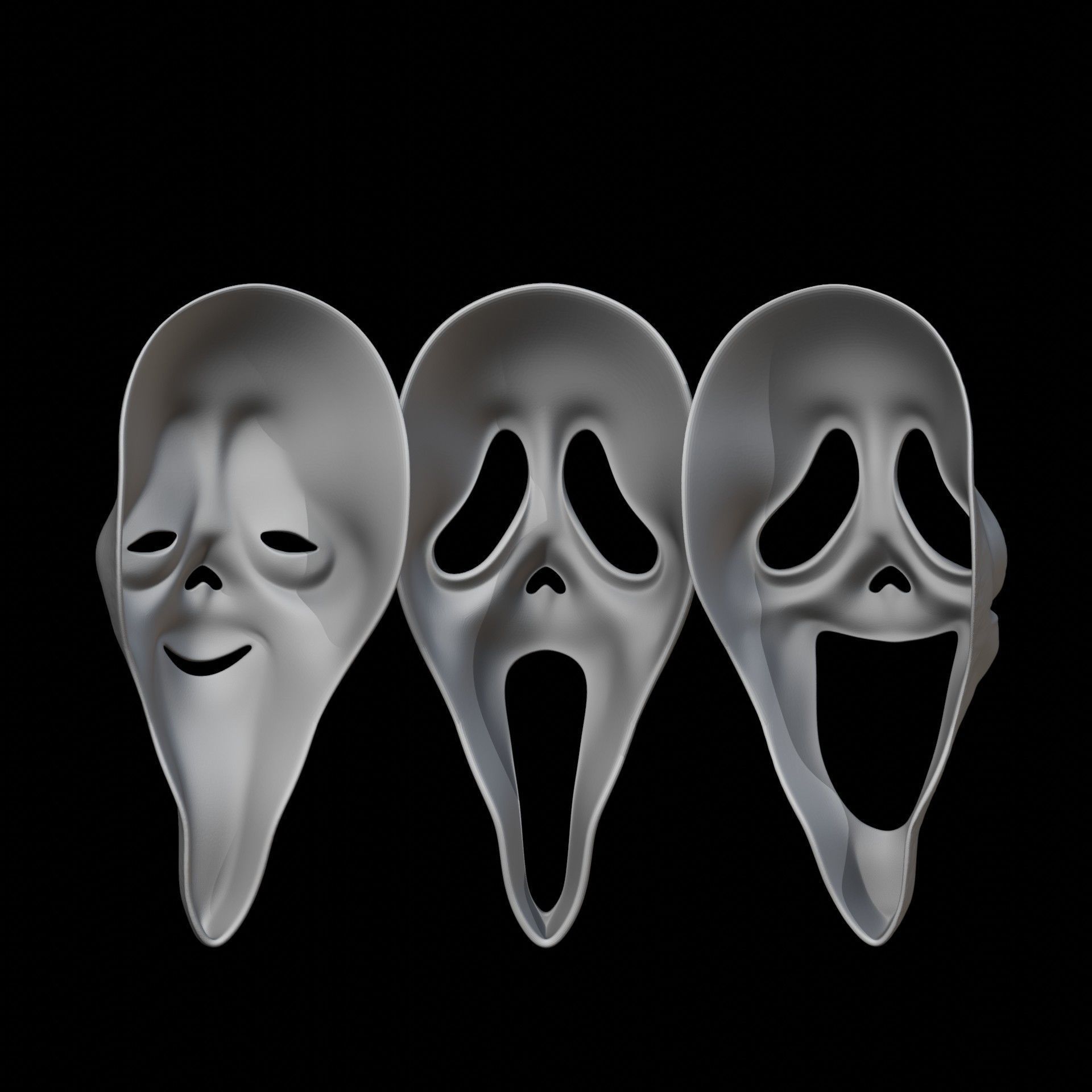 Scream and Scarry Movie Ghost Face Mask Replica Printable STL 3D model ...