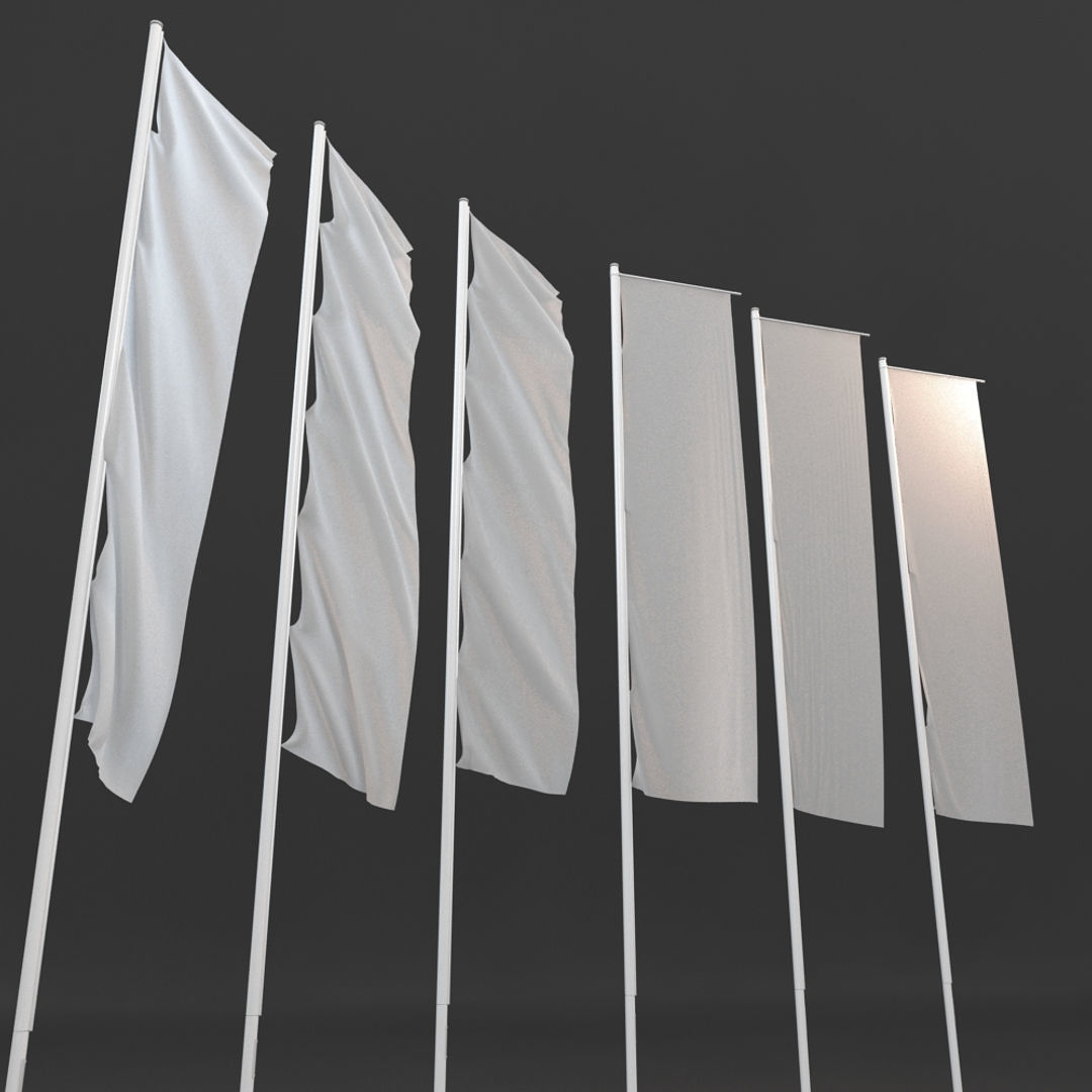 Animated Flagpoles 3D model animated | CGTrader