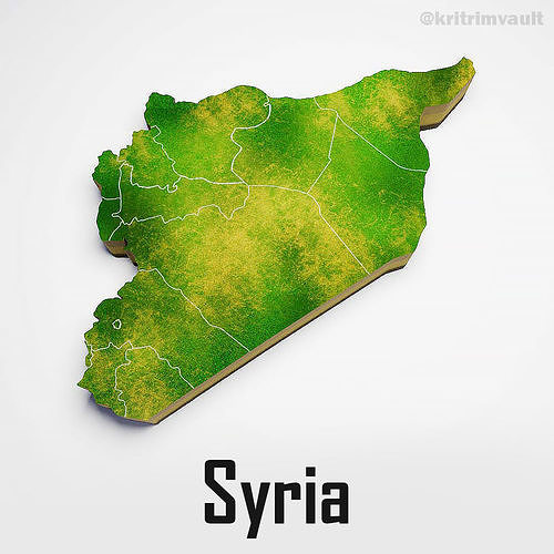 Syria country map 3d model 3D model | CGTrader