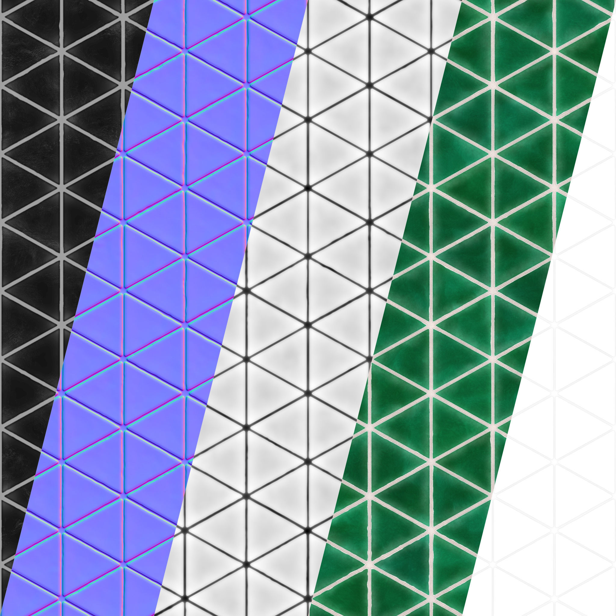 Ceramic Triangle Tiles PBR Material Texture Texture | CGTrader