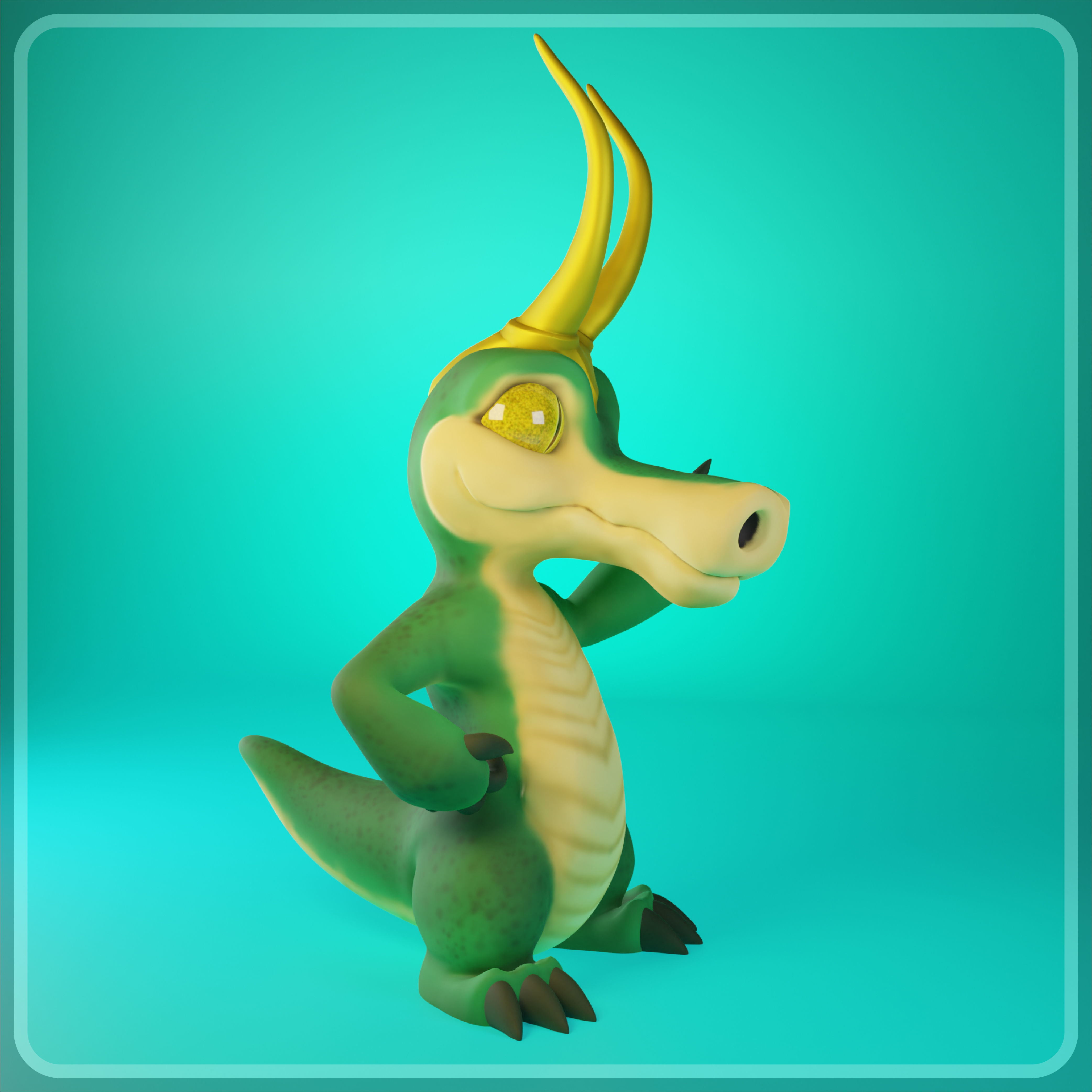 CROKI cartoon dragon 3D model 3D printable | CGTrader