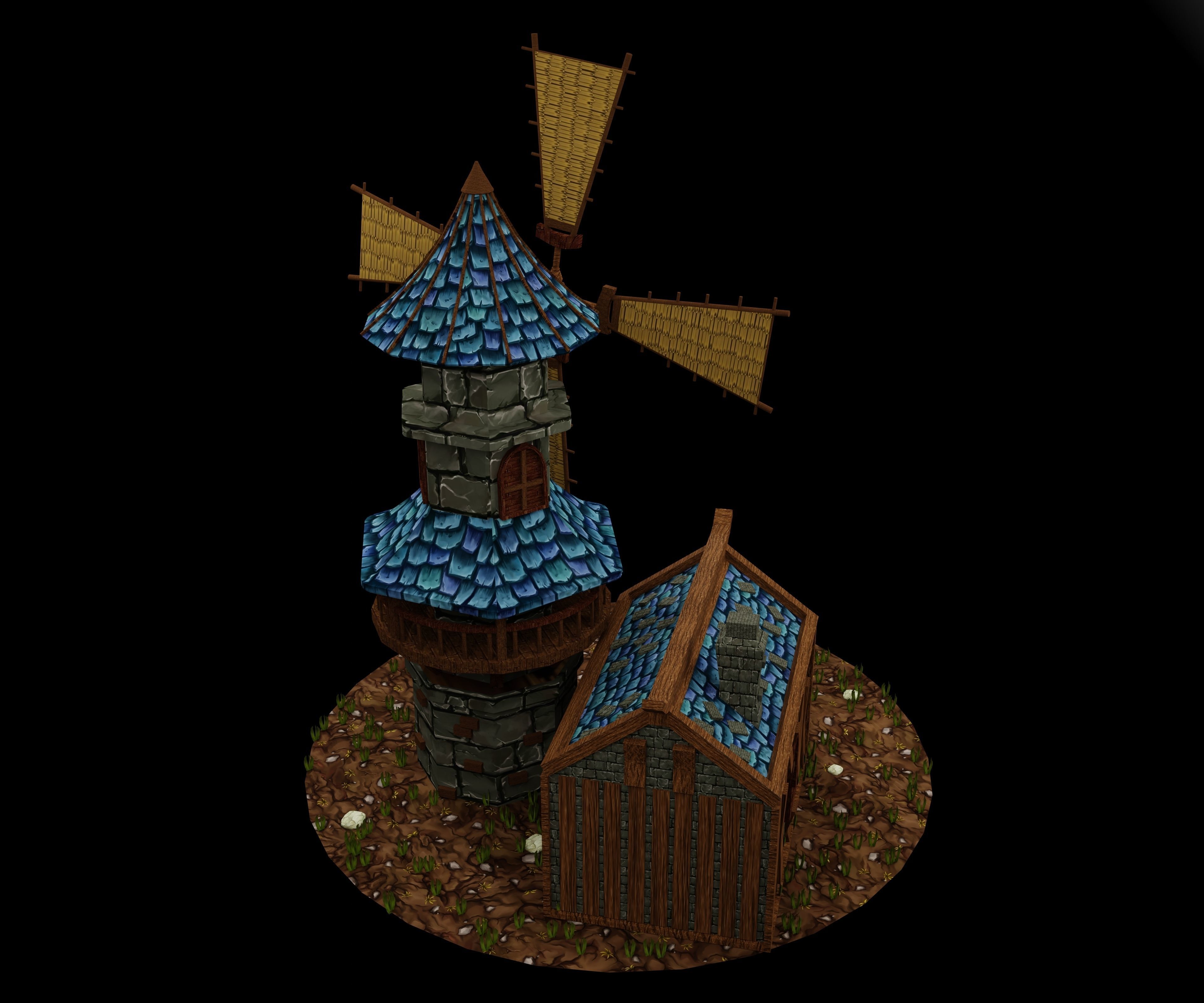 3D model Medieval Mill VR / AR / low-poly | CGTrader