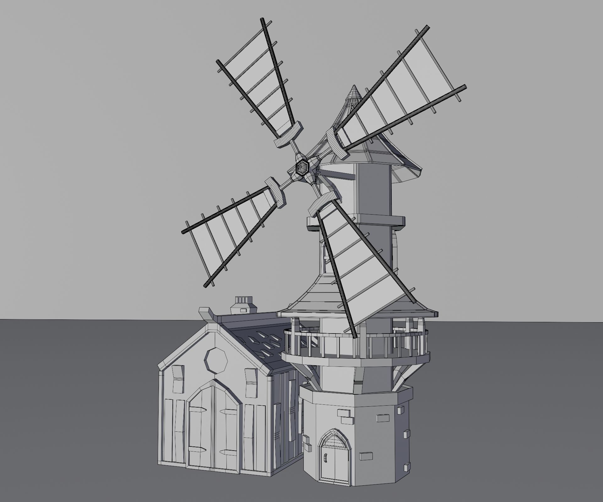 3D model Medieval Mill VR / AR / low-poly | CGTrader
