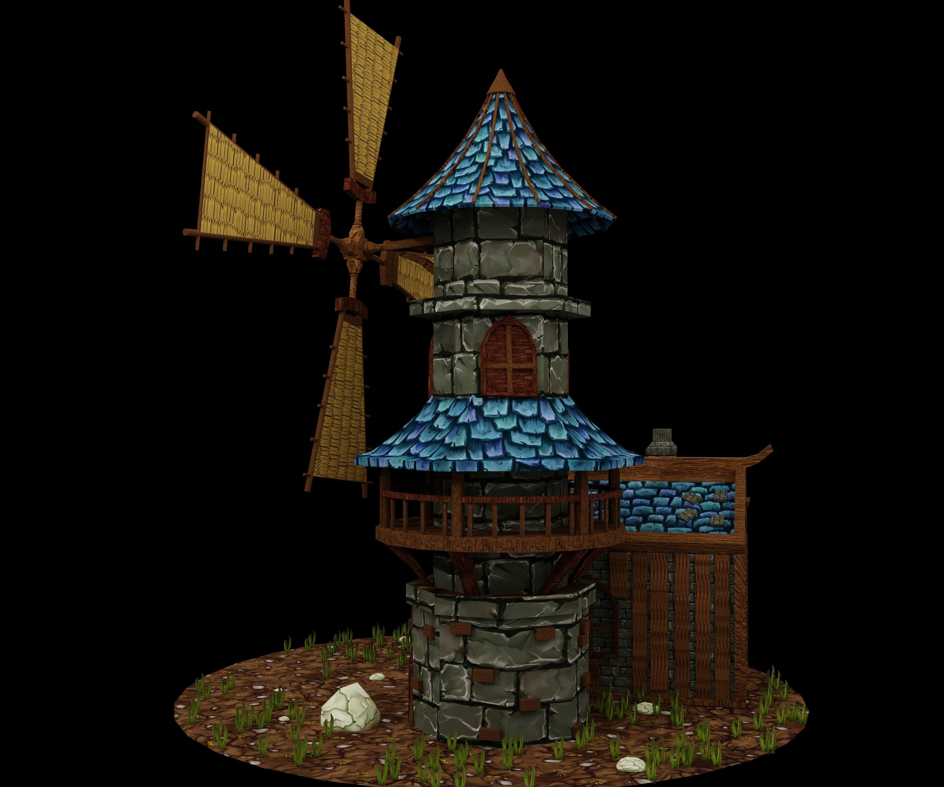 3D model Medieval Mill VR / AR / low-poly | CGTrader