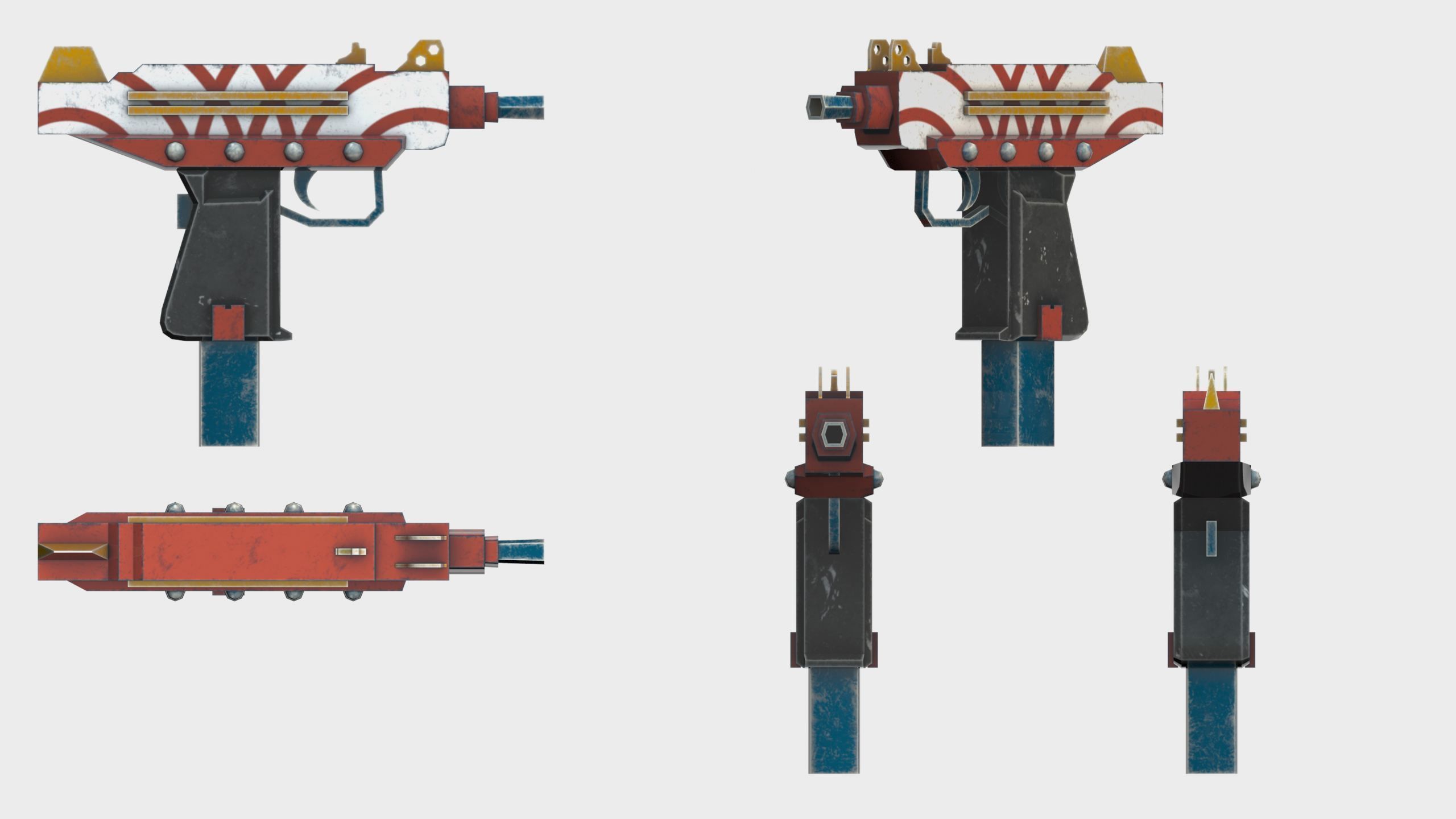 3D model uzi automatic pistol VR / AR / low-poly | CGTrader